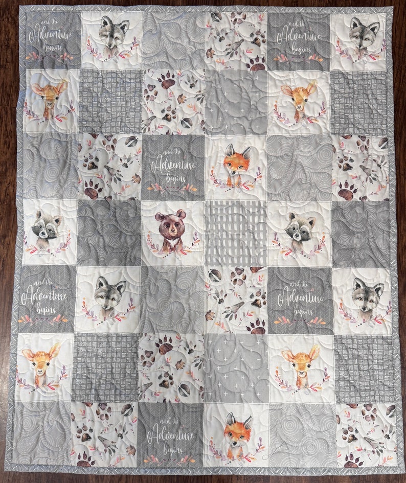Woodland Baby Quilt - Etsy