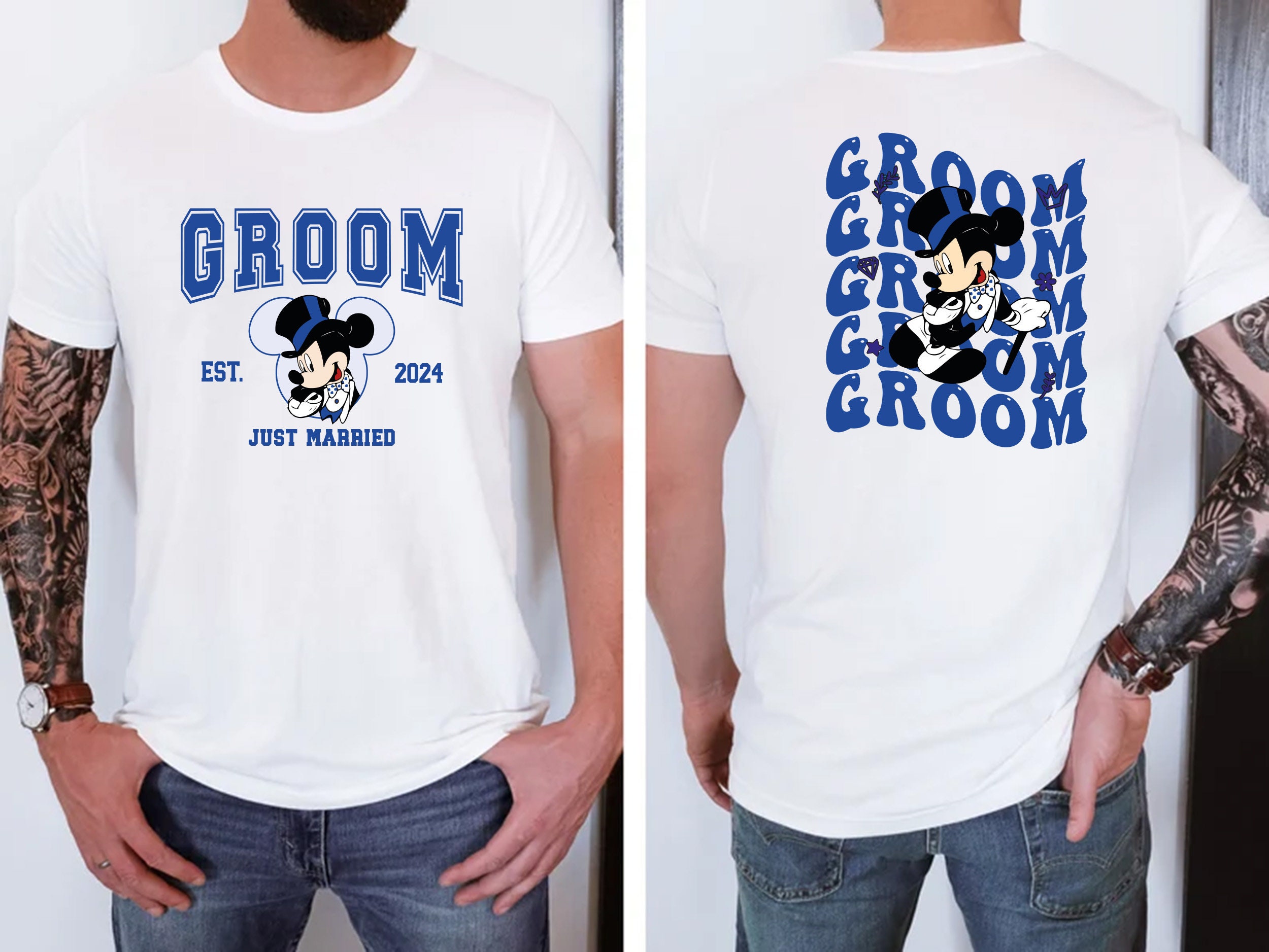 Disney Wedding Bride Groom Shirt, Disneyland Honeymoon Shirts, Mickey ...