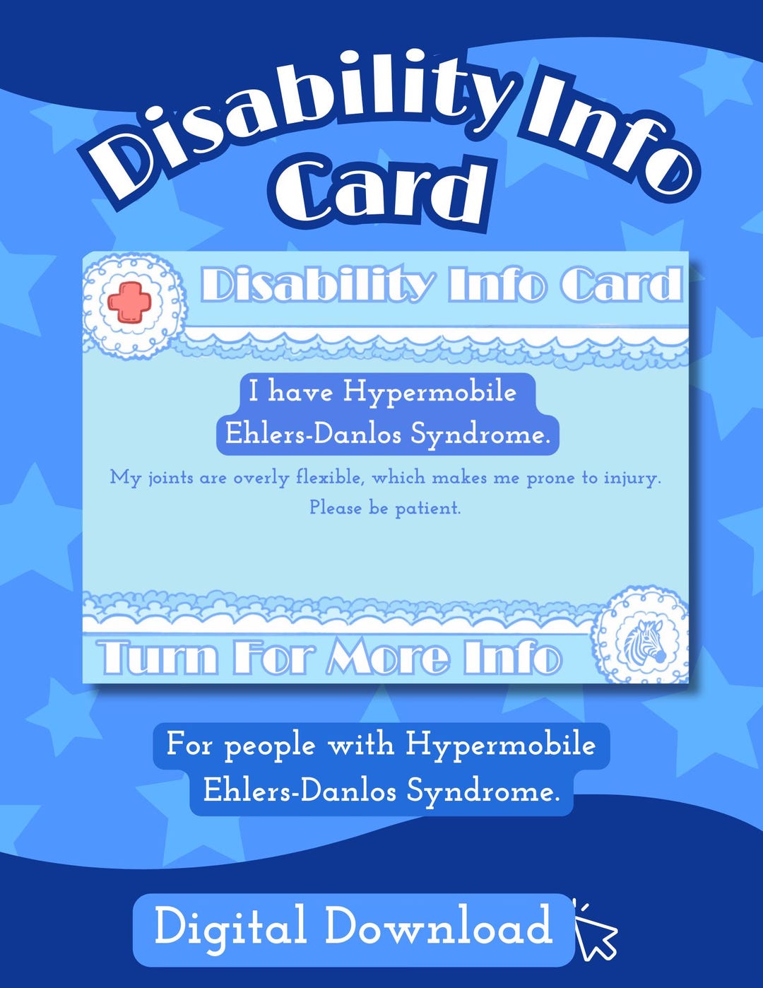 Heds - Hypermobile Ehlers Danlos Syndrome Medical Alert Info Card ...