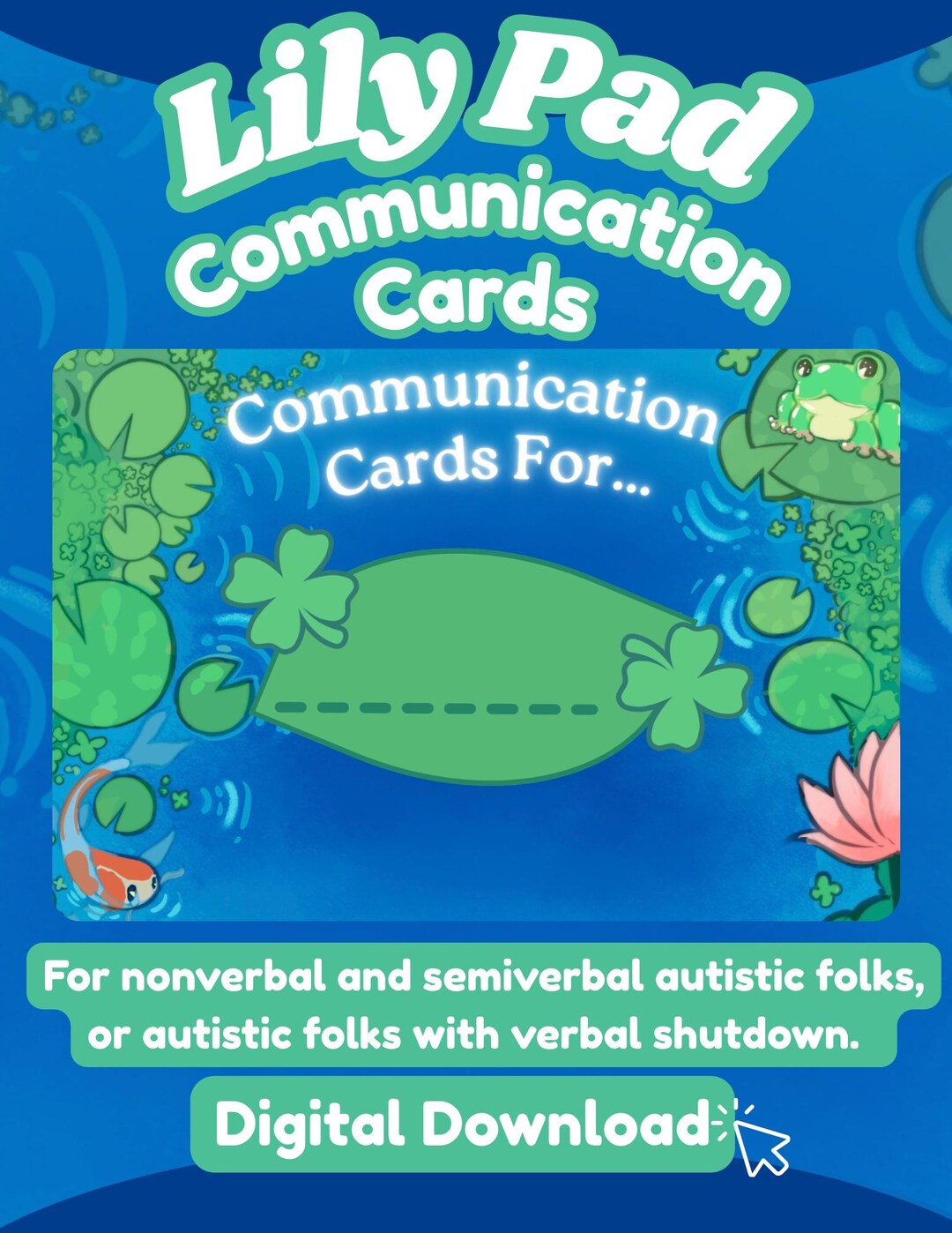Lilypad Pond Frog AAC Communication Cards - Autism Nonverbal ...