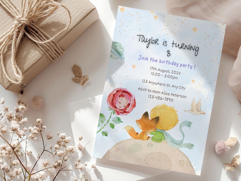 Invitación del Principito, Invitación de cumpleaños imprimible del ...