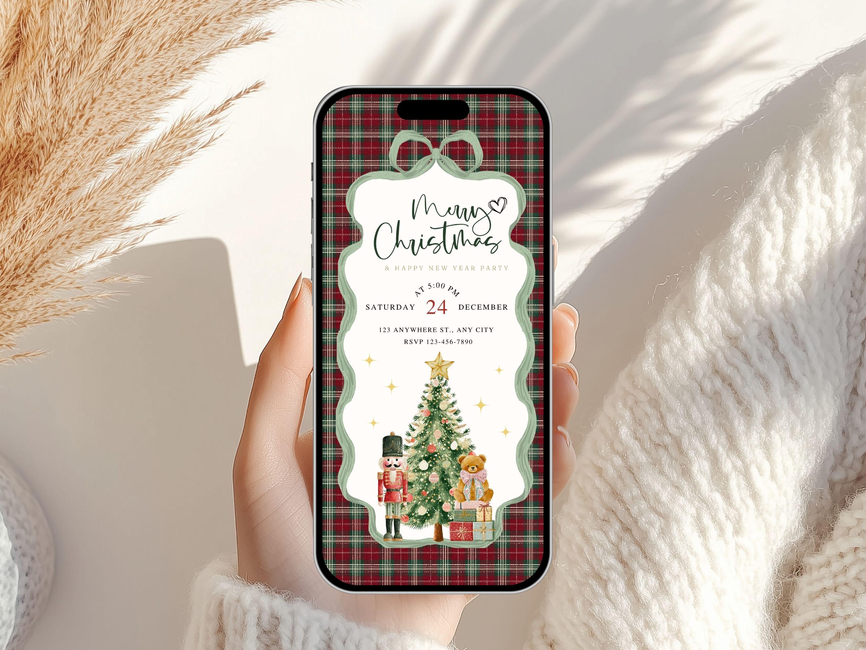 Christmas Party Invitation Printable Template, Digital Christmas ...