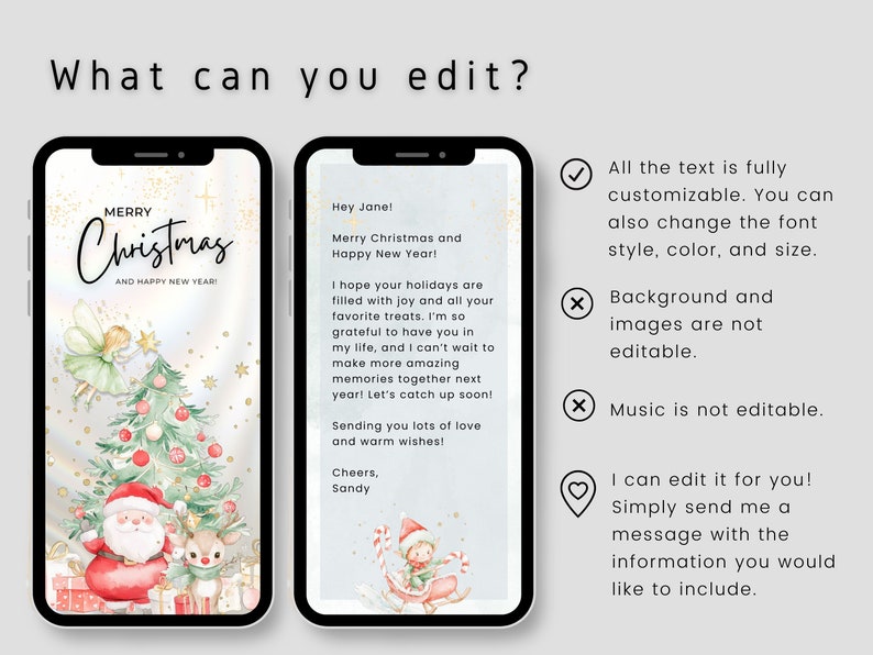 Digital Christmas Greeting Card With Music, Animated Christmas E-card ...