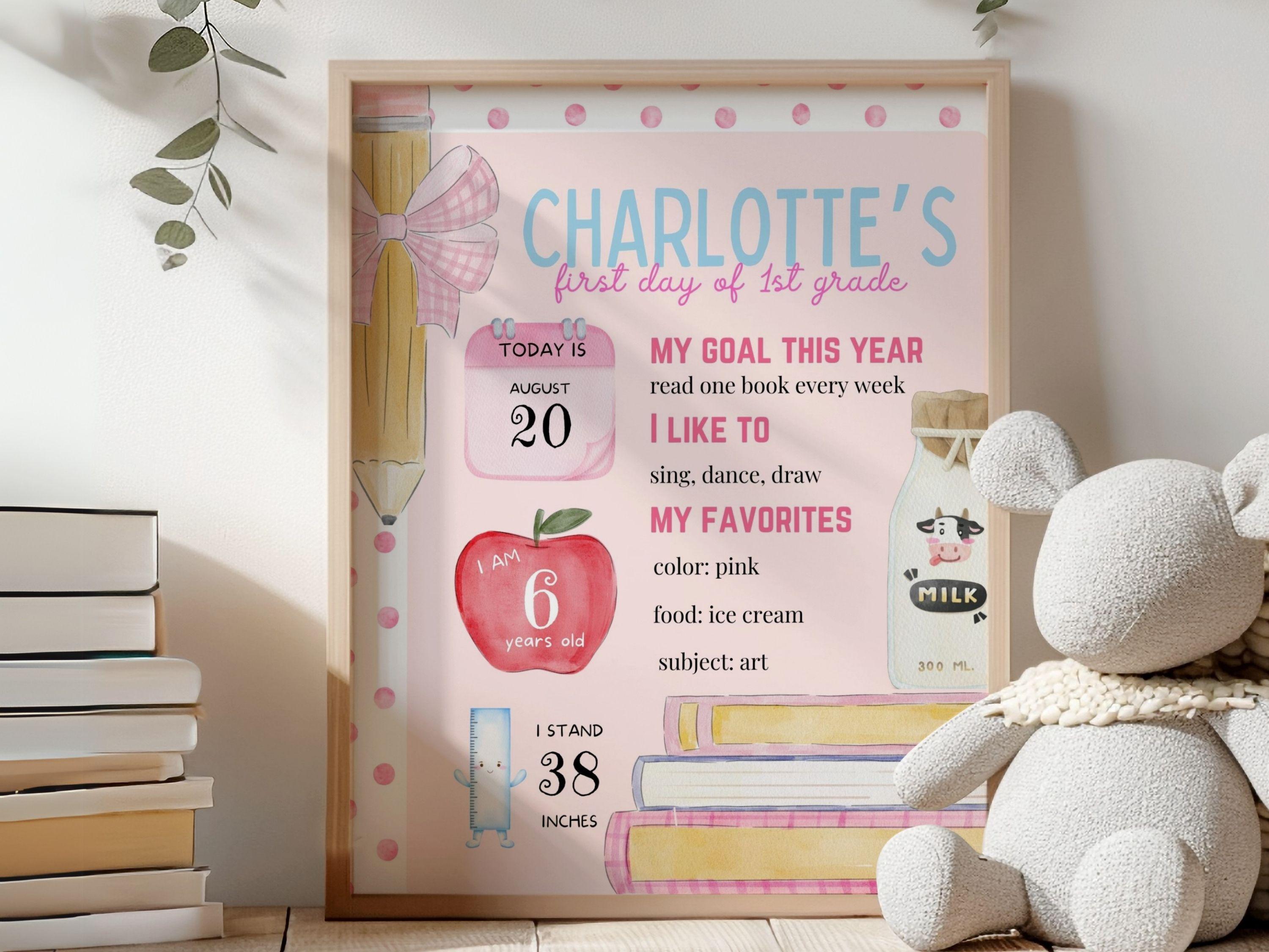 Editable First Day of School Sign Template, Printable Back to School ...