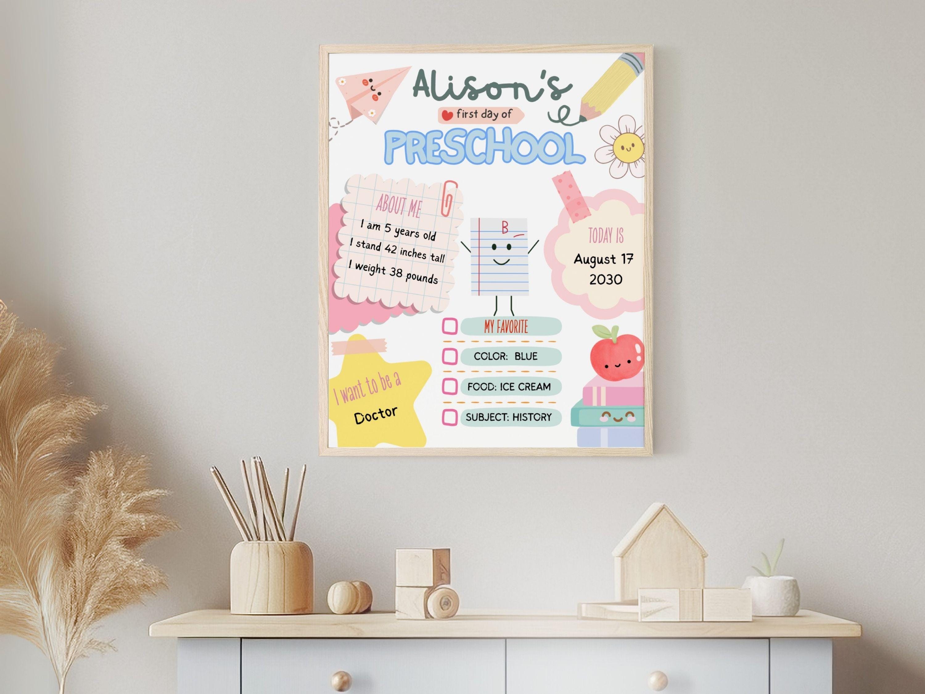 Editable First Day of School Sign Template, Printable Canva Back to ...