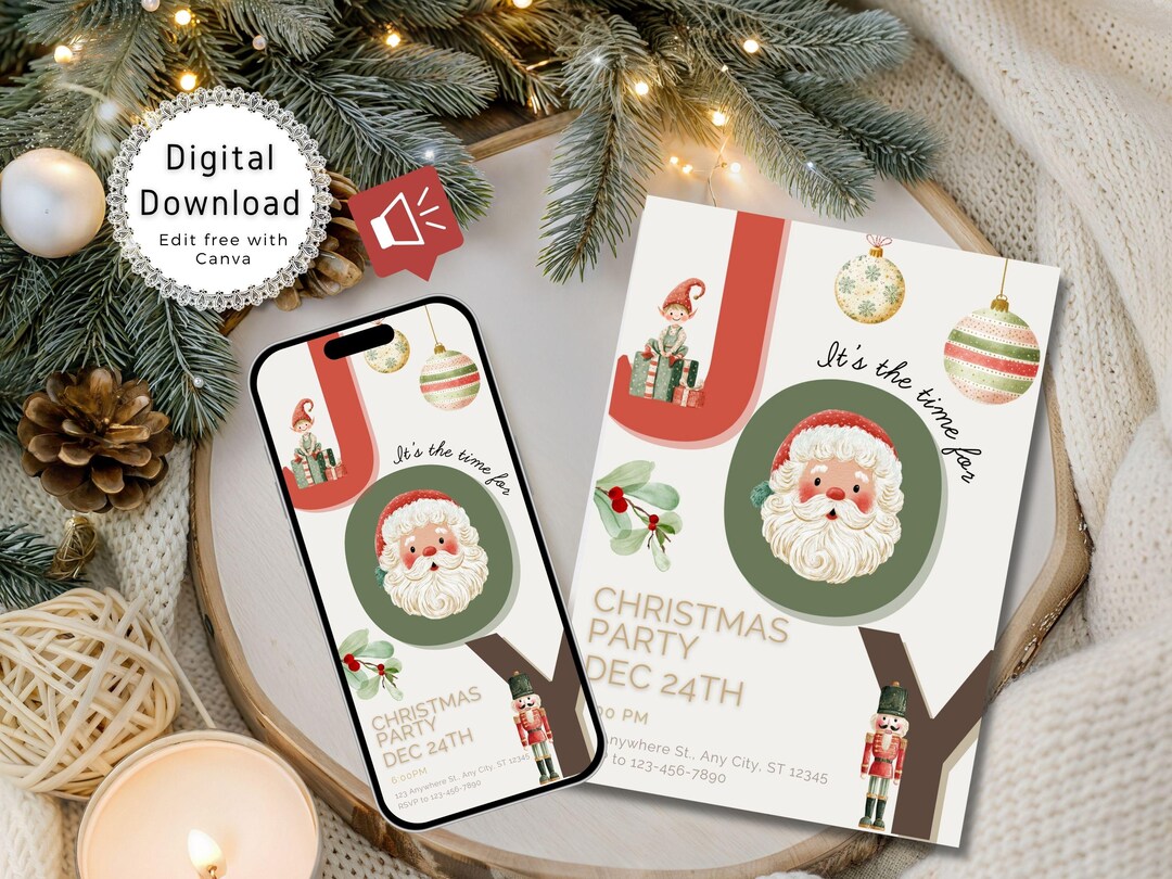 Christmas Party Invitation Template, Animated Digital Christmas ...