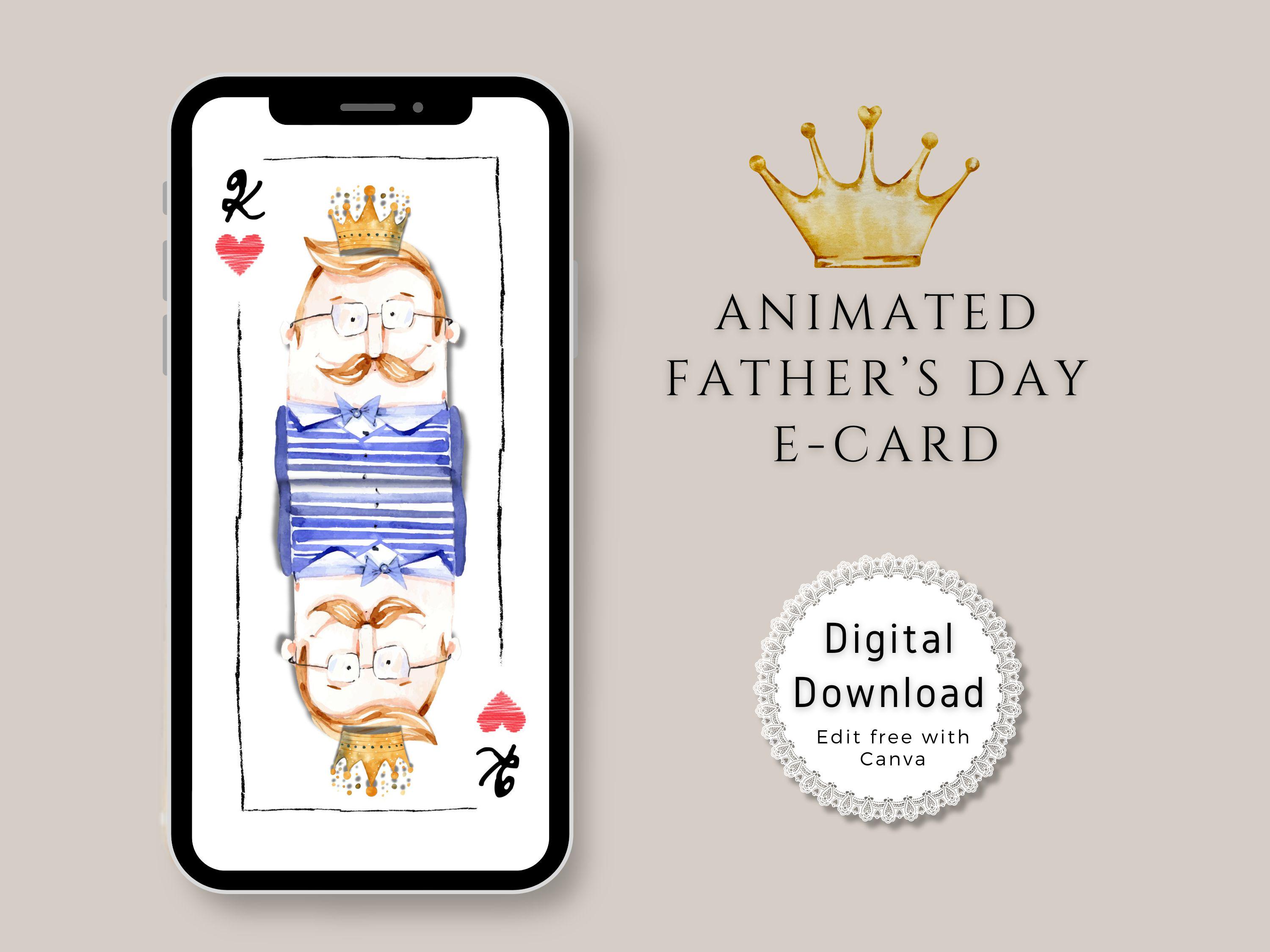 Animated Father’s Day E-card, Funny Father’s Day Card Video Custom ...