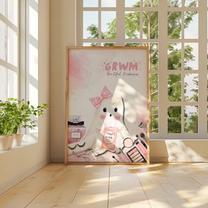 Pink Bow Ghost Wall Art Printable, Cute Ghost Halloween Décor, Get ...