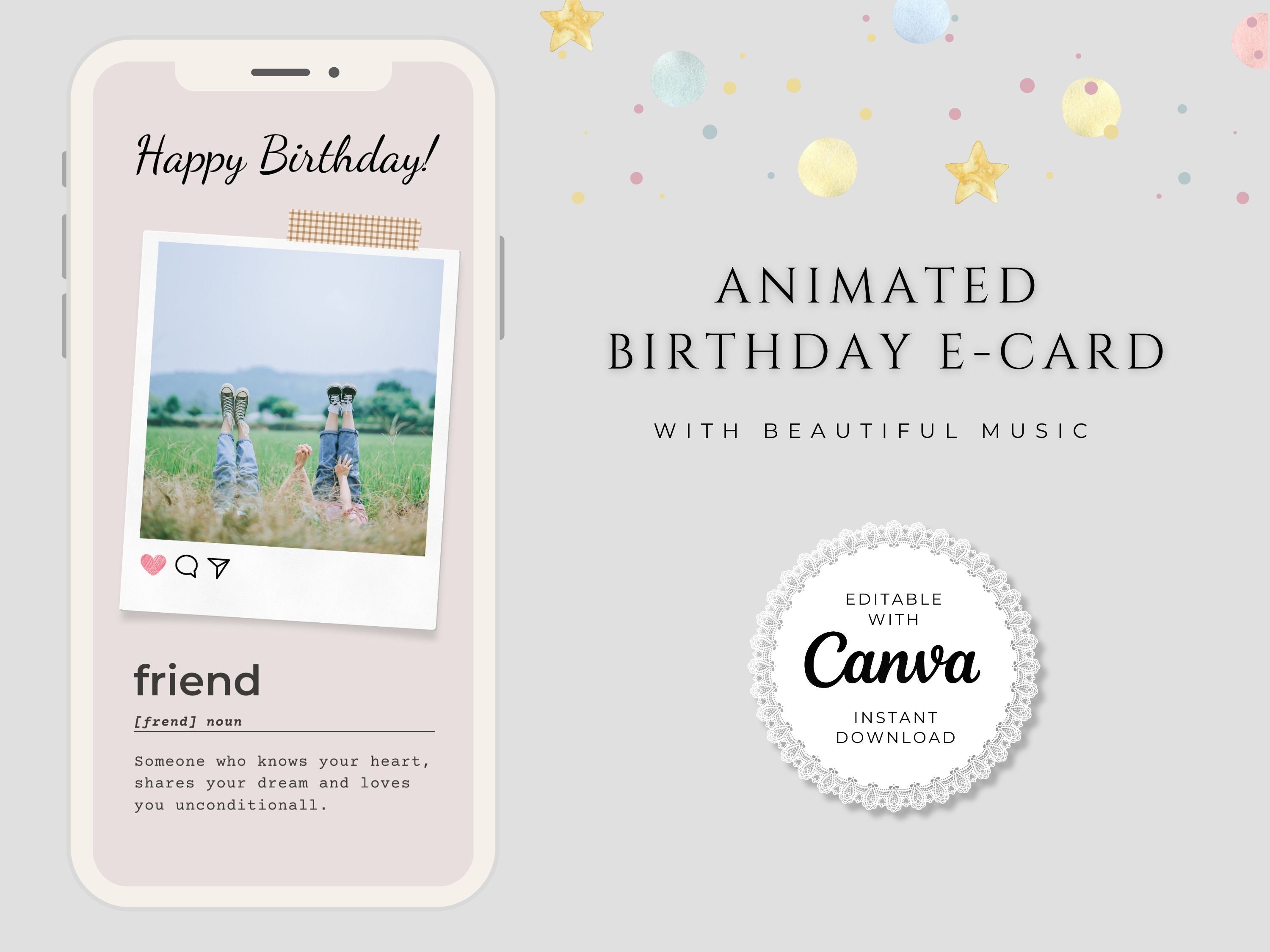 Animated Birthday E-card, Custom Photo Card Video, Digital Greeting ...