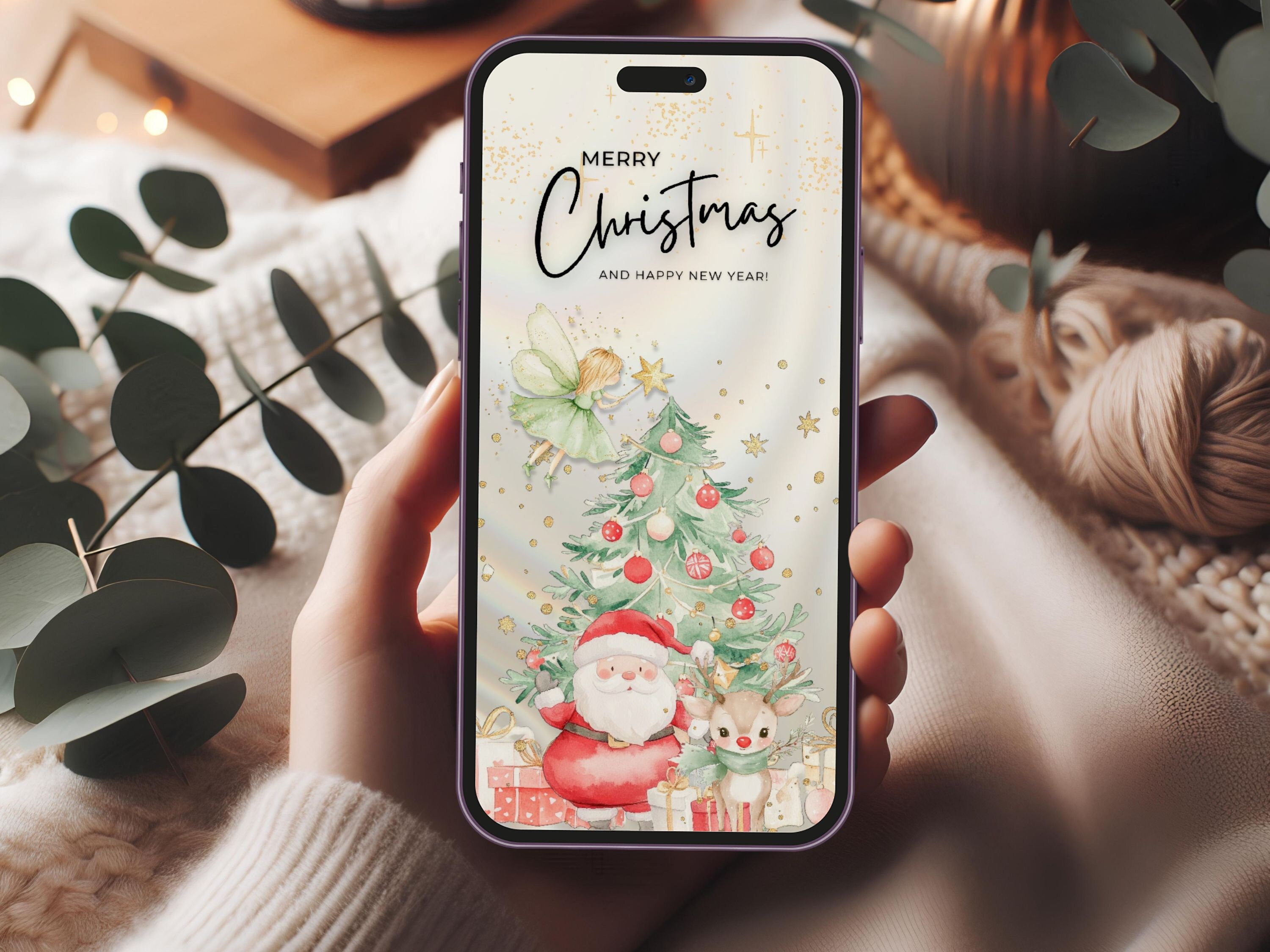 Digital Christmas Greeting Card With Music, Animated Christmas E-card ...