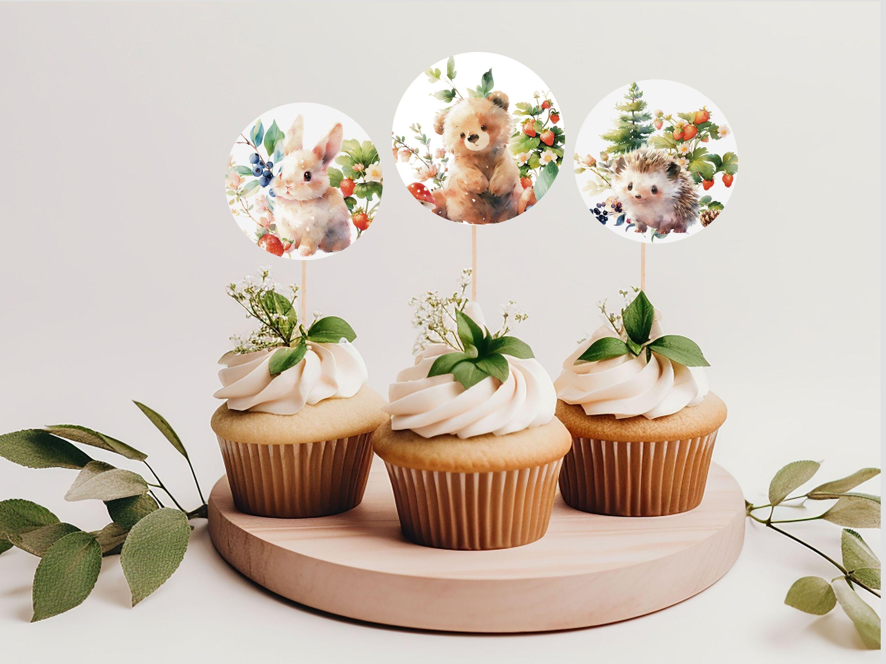 Printable Woodland Cupcake Toppers, Woodland Birthday Cake Topper ...