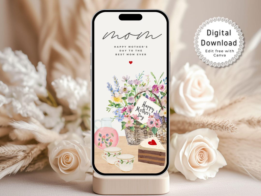 Digital Mother’s Day Card, Floral Mothers Day Card Digital, Mothers Day ...