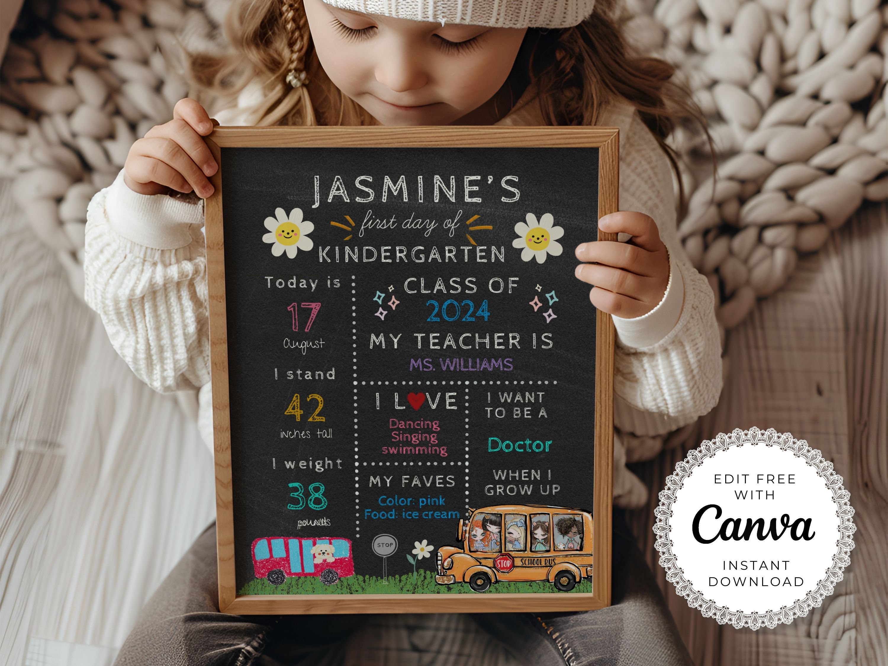 First Day of School Sign Printable, Editable 1st Day of School ...