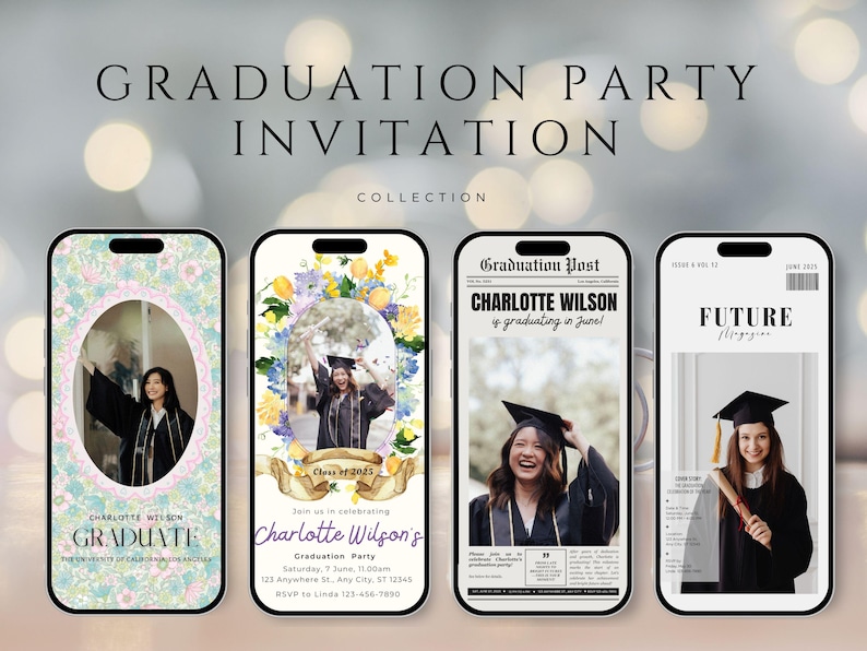 Editable Graduation Party Invitation Class of 2025, Printable Grad ...