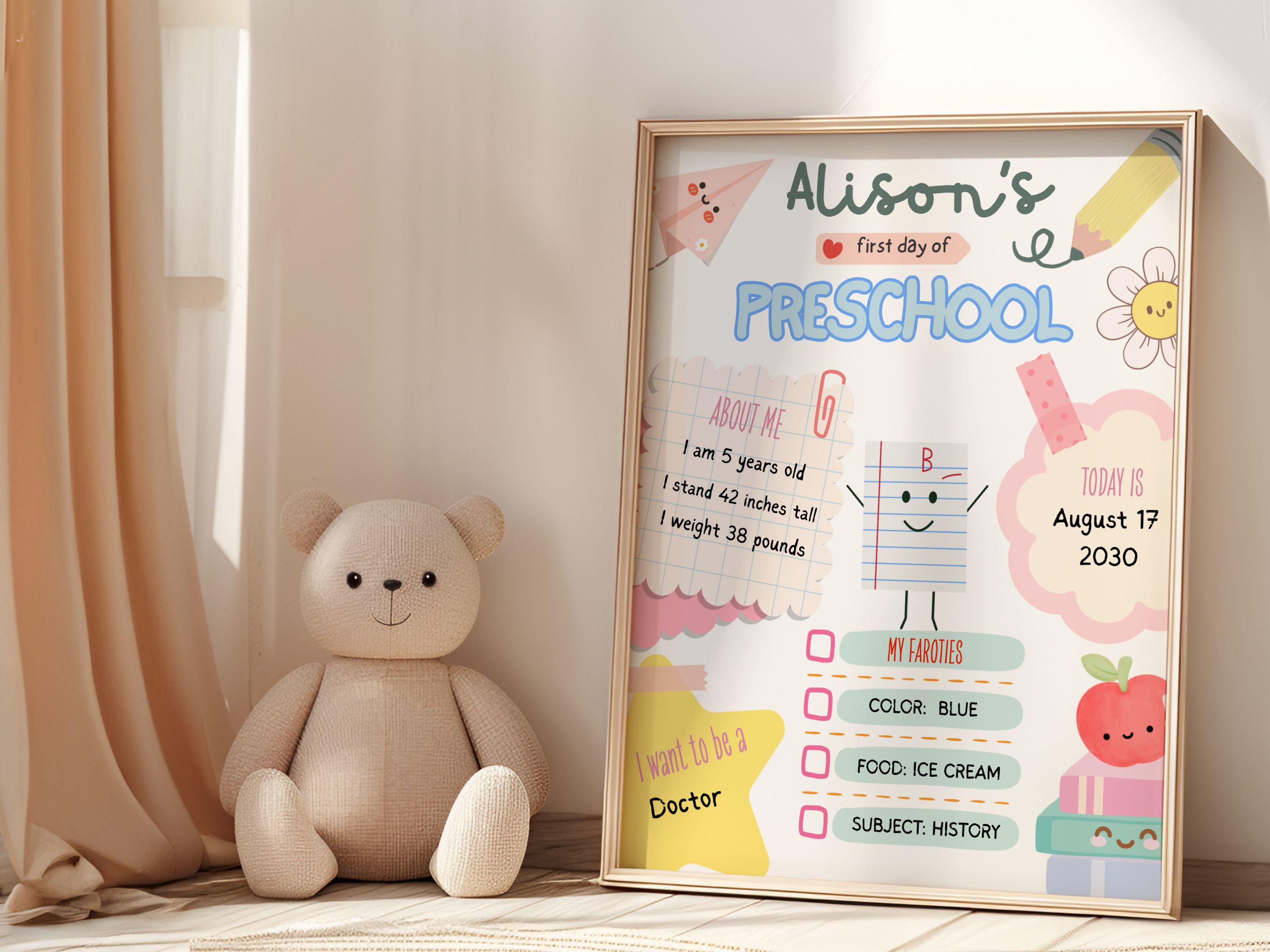 Editable First Day of School Sign Template, Printable Canva Back to ...