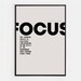 Focus Motivational Wall Art - A3/A4 Minimalist Typography Print ...
