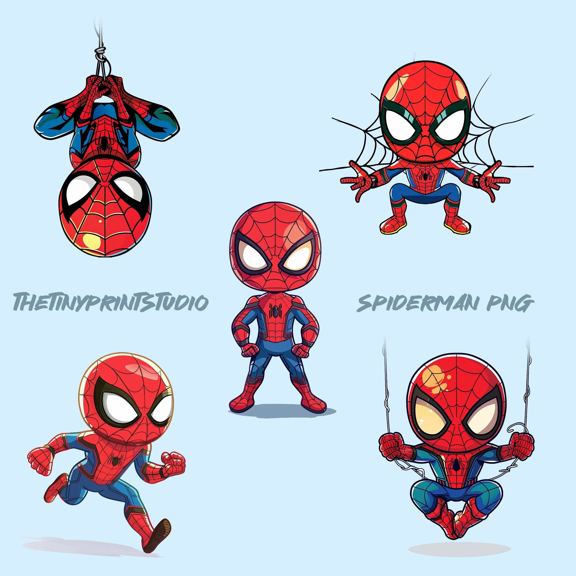 Spiderman Png File, 5 Designs, Spider Man Png Bundle, Vector, Instant ...