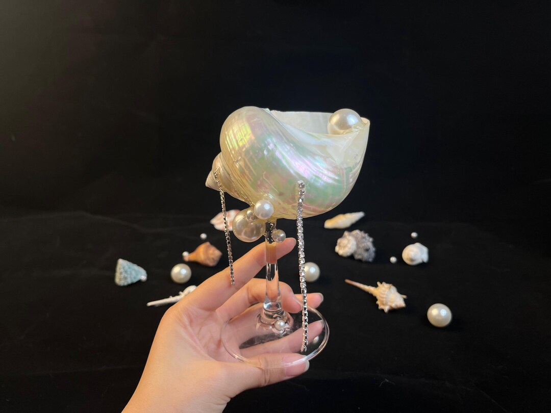 Shell Conch Cup, Handmade Cuisine Dessert Seashell Goblet, Customized ...
