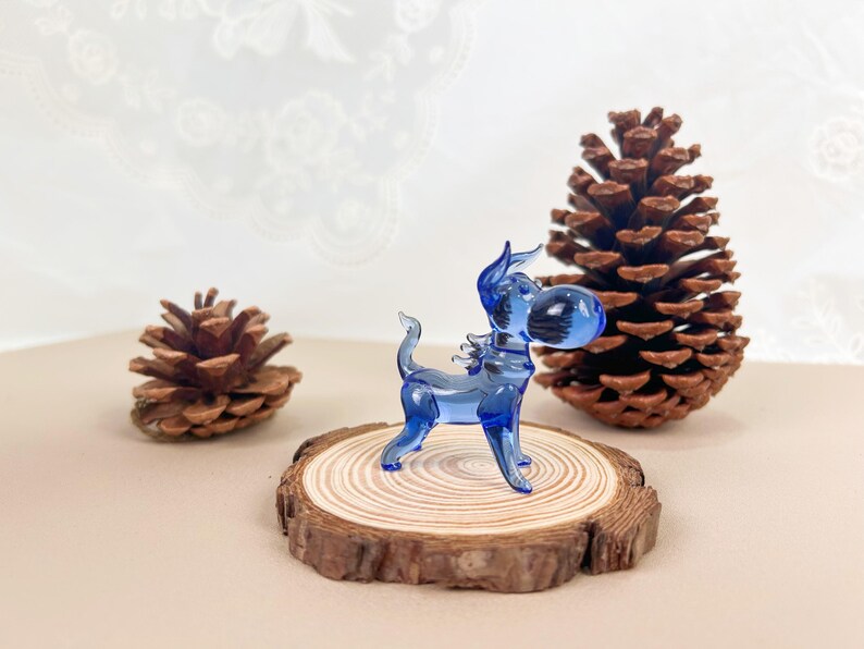Kawaii Glass Dog Figurine, Mini Dog Miniature, Hand Blown Glass Cute ...