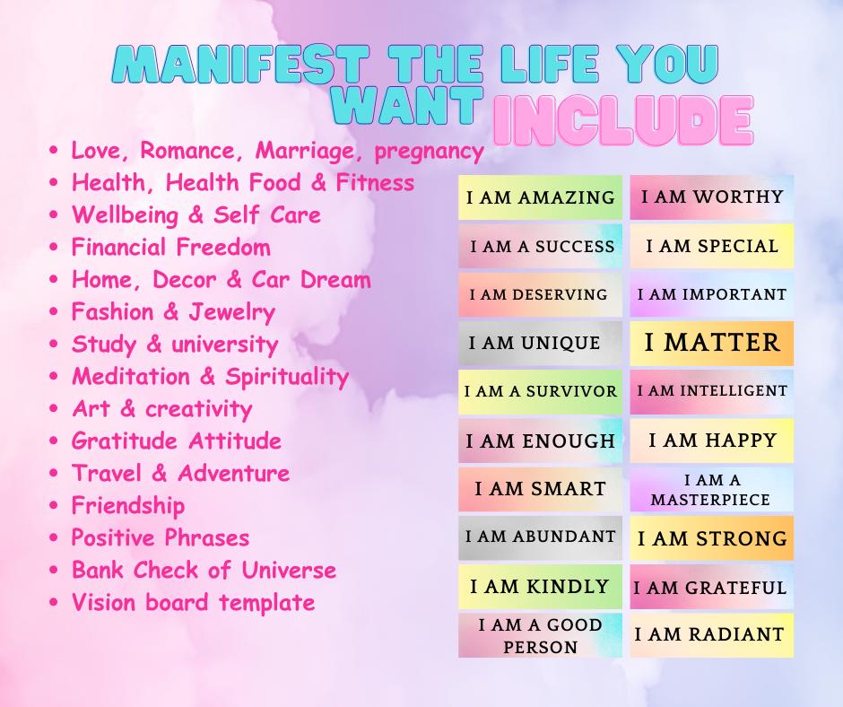 2025 Vision Dream Board, Manifest the Life You Want, Deserve, Abundance ...
