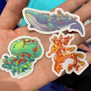 Barnacle Whale Transparent Vinyl Sticker - Etsy