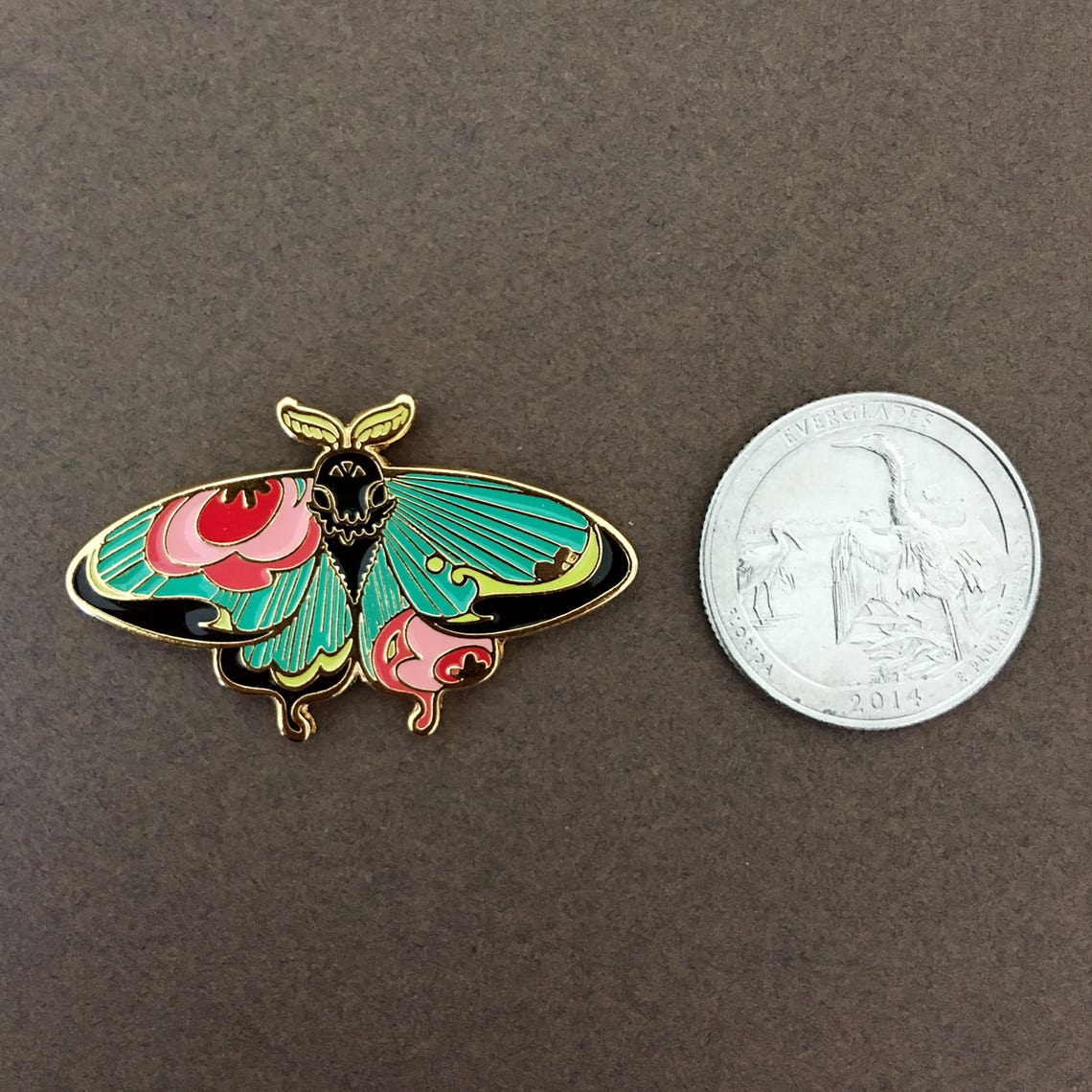 Floral Moth jade Enamel Pin - Etsy Canada