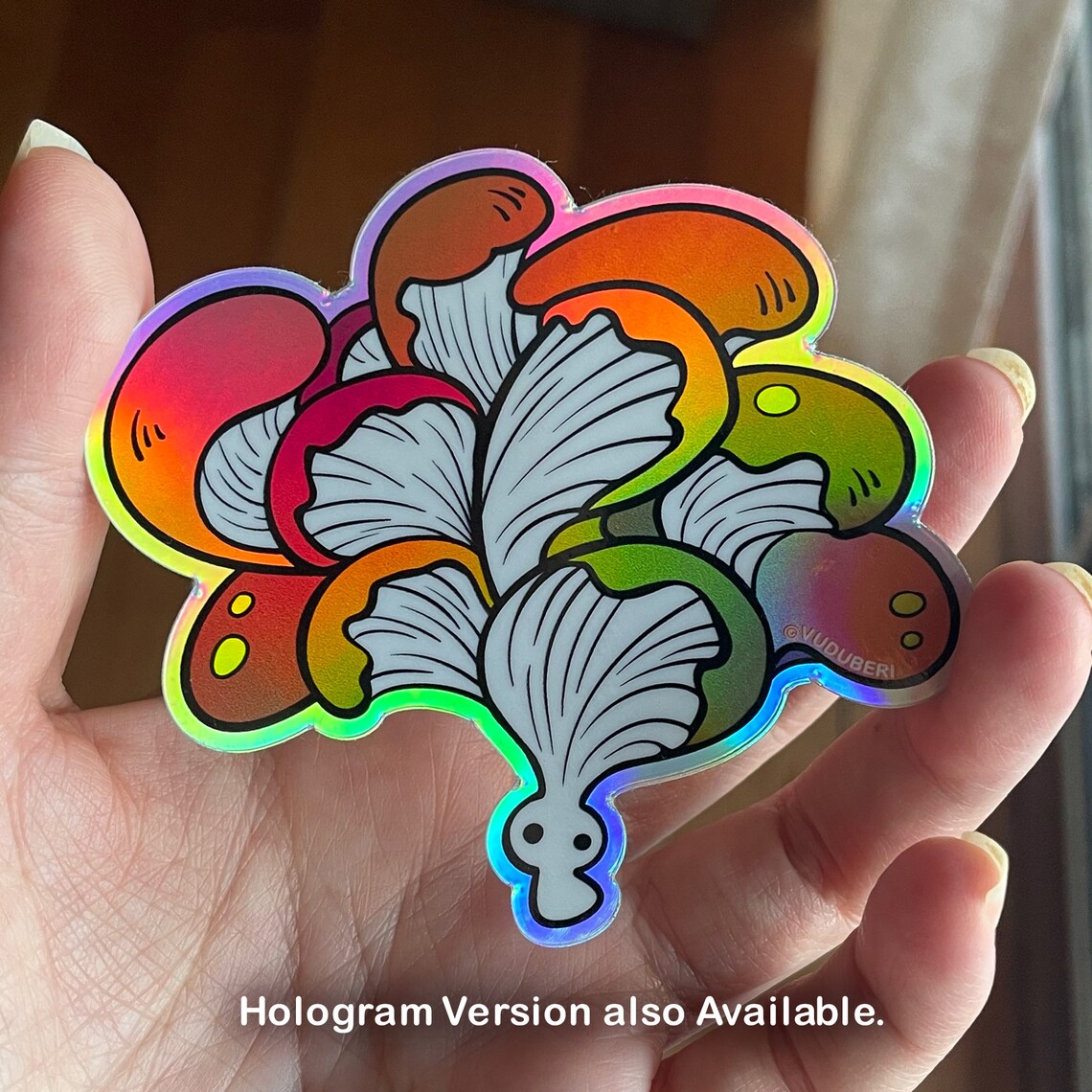 Maitake Mushroom Sprite Transparent Large Vinyl Sticker - Etsy