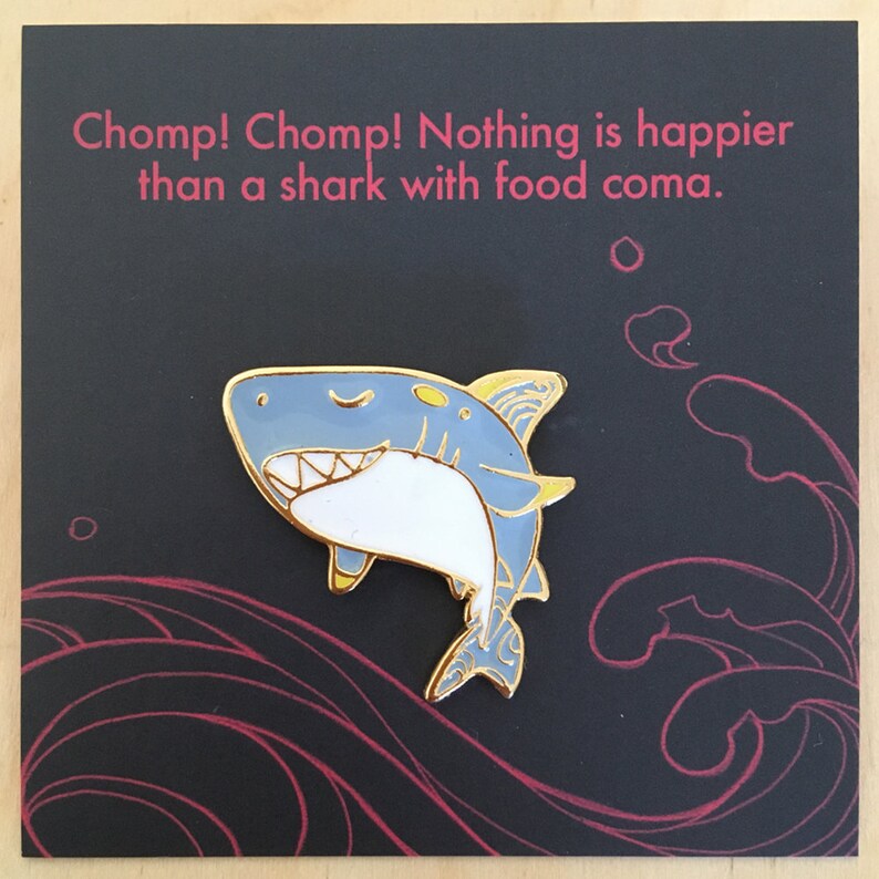 Shark Enamel Pin | Etsy