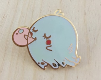 Glow in the Dark Blue Bubblegum Ghost Enamel Pin - Etsy