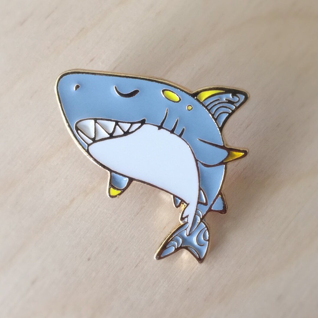 Shark Enamel Pin - Etsy