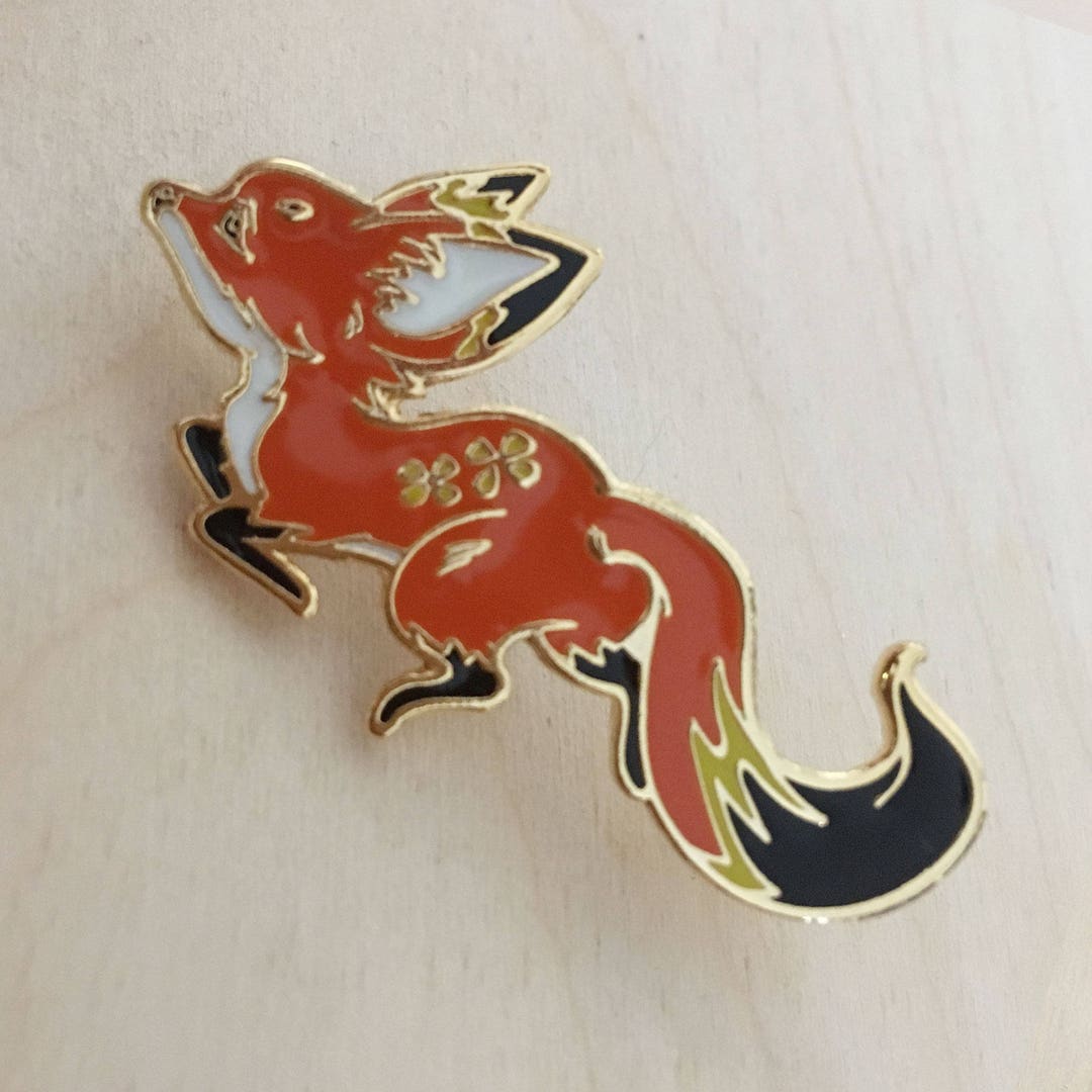 Woodland - Fox Forest Spirit - Enamel Pin - Etsy