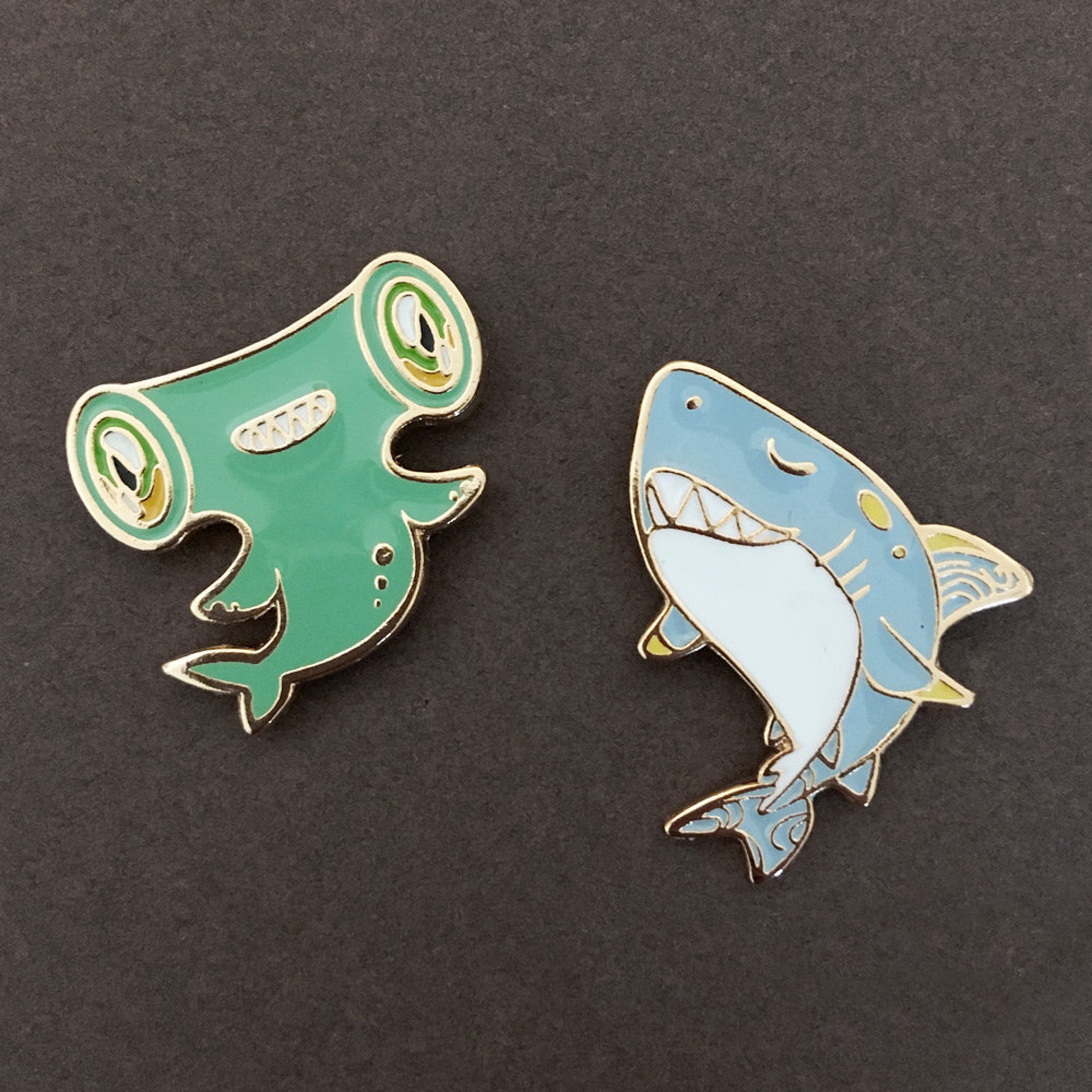 Shark Enamel Pin | Etsy