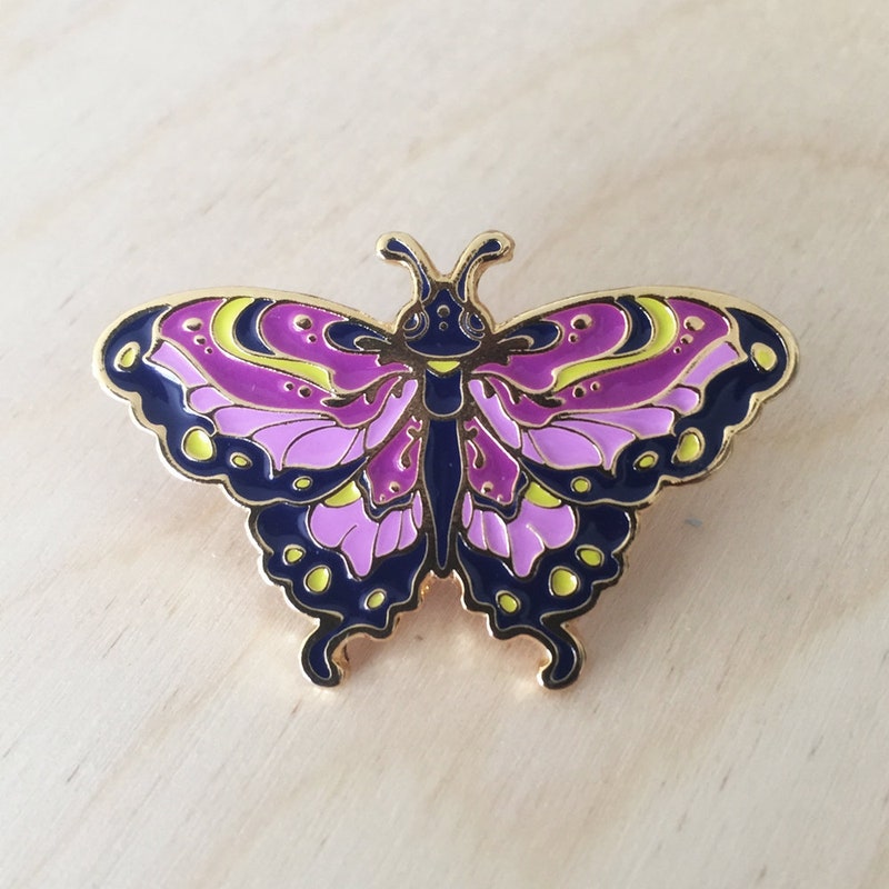 Purple Butterfly Pin - Etsy