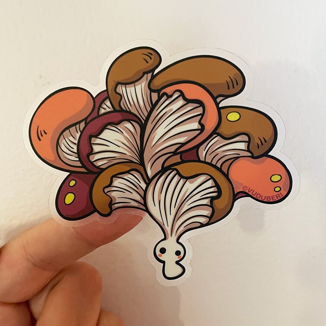 Maitake Mushroom Sprite Transparent Large Vinyl Sticker - Etsy