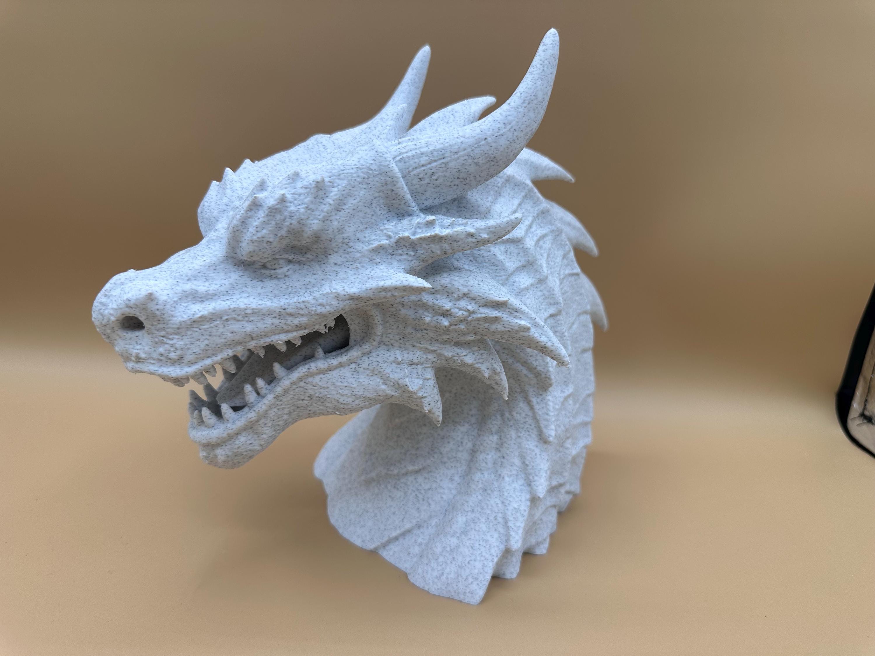 3D Printed Dragon Head Bust: Fantasy Office Decor - Etsy