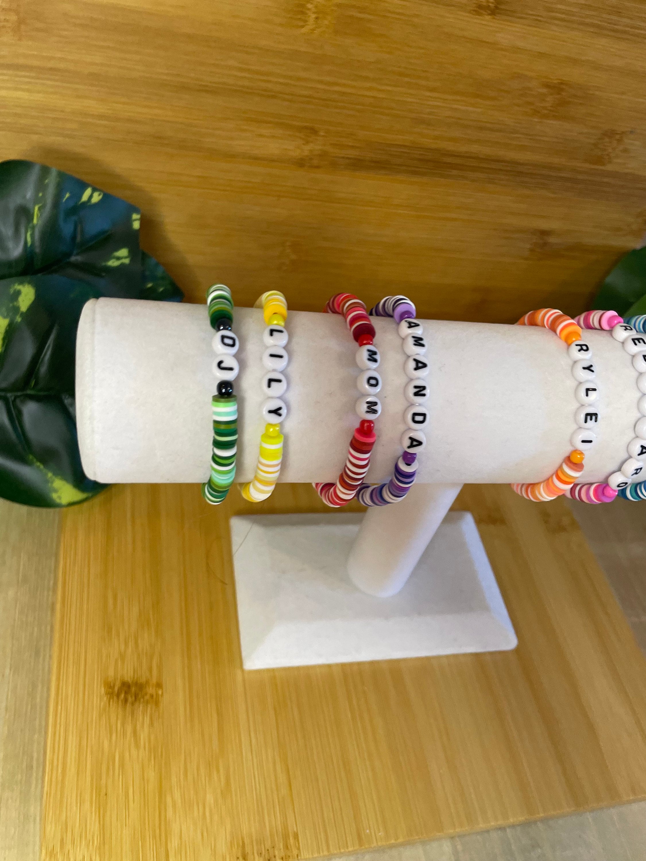 Personalized Clay Bead Bracelet - Custom Clay Bead Bracelet - Clay Bead ...