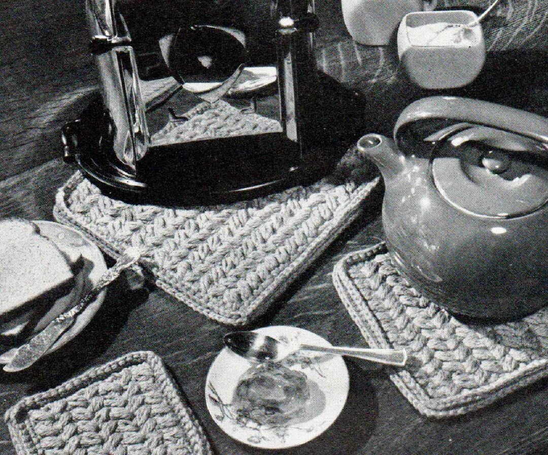 1940S Vintage Hot Plate Set Crochet PDF Pattern (instant Download) - Etsy