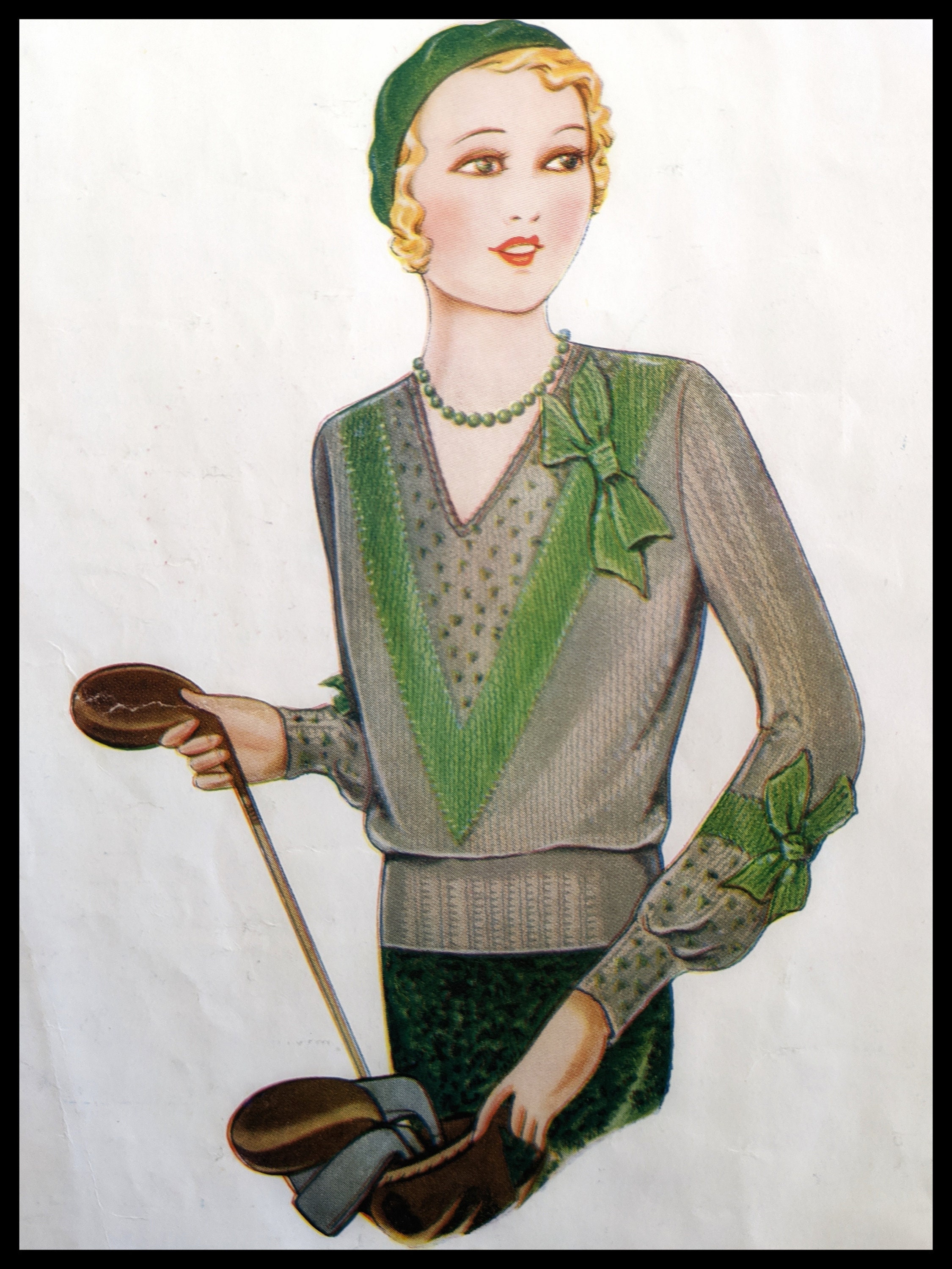 1920s Vintage Knitting Pattern Long Sleeve Pullover Sweater - Etsy