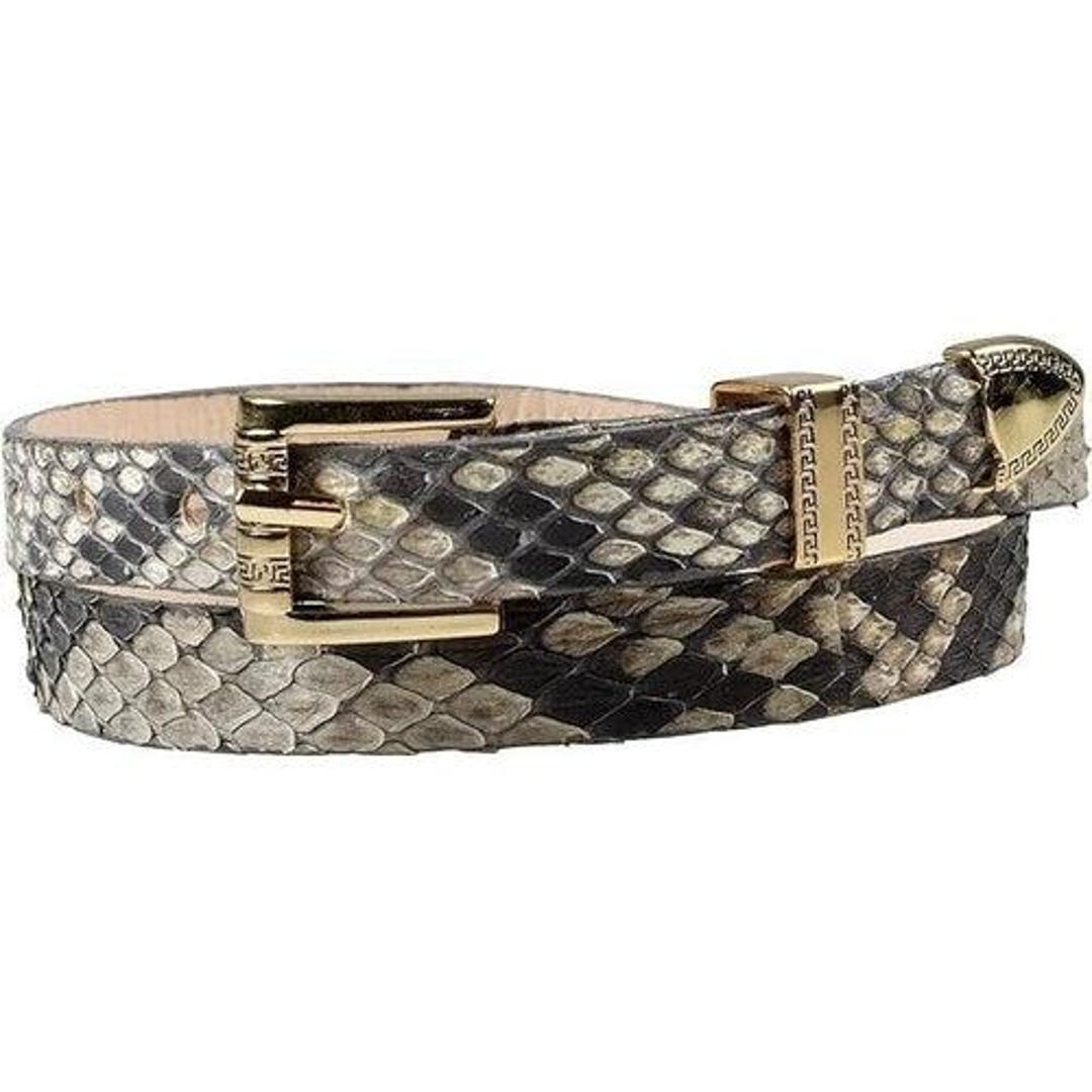 Python Snakeskin Cowboy Hat Band Gold Plated 3 Piece Buckle Set ...