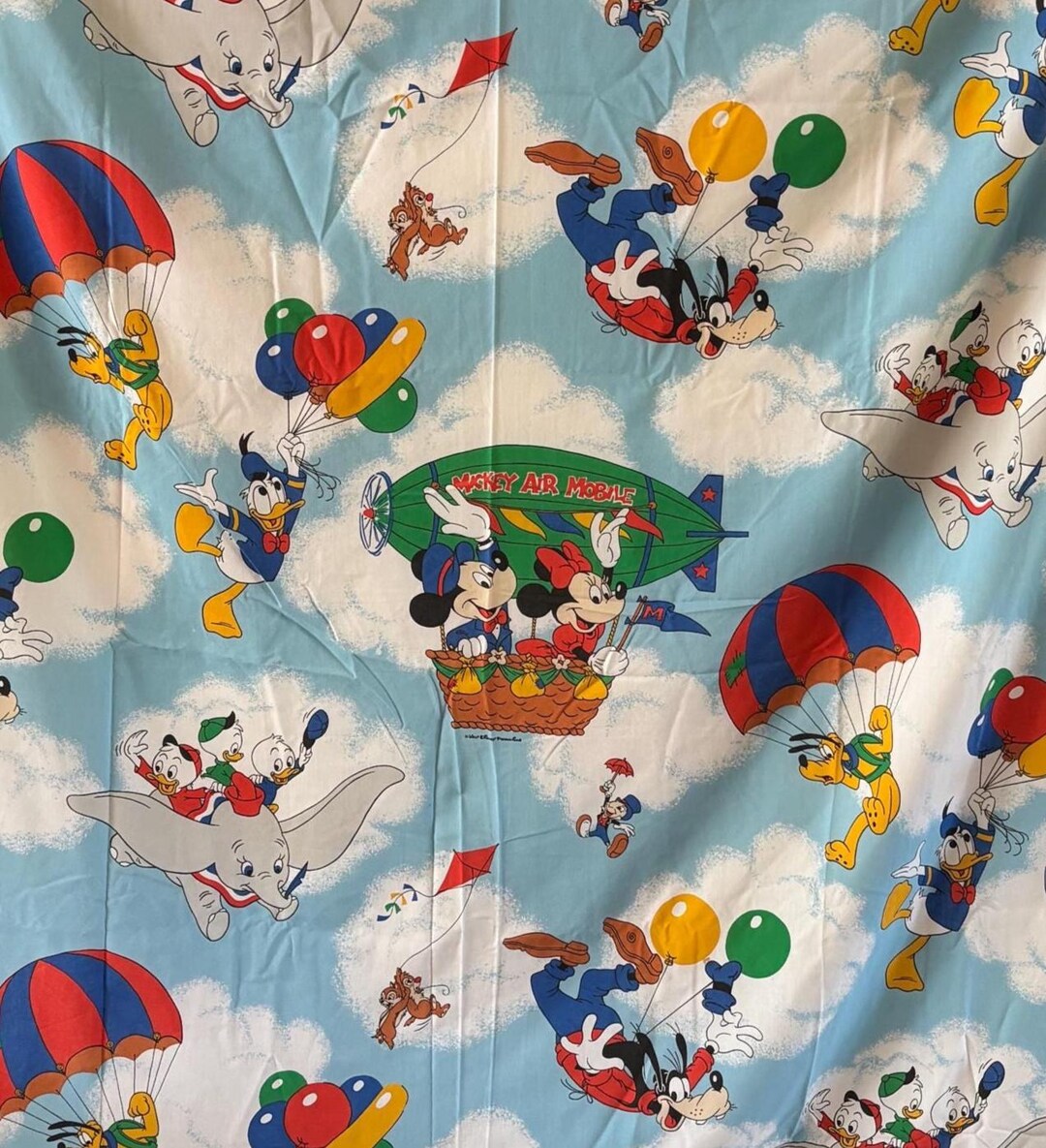Vintage 1980s Disney Mickey Mouse and Friends Twin Sheet 93 X 66 Inches ...