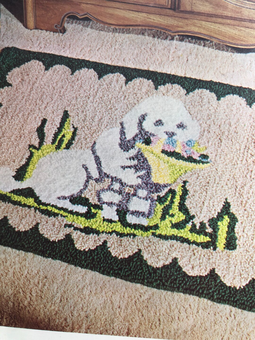 Vintage Poodle Rug Kit Aunt Lydias Punch Needle Kit Sz Small Number 674 ...