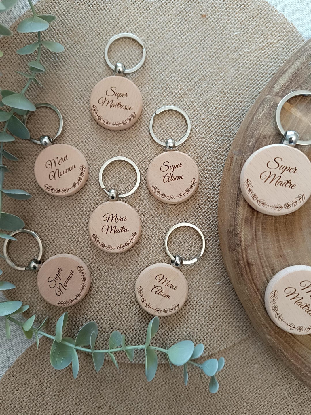 Personalized Wooden Fancy Keychains | Teacher / Master / Atsem / Nanny ...