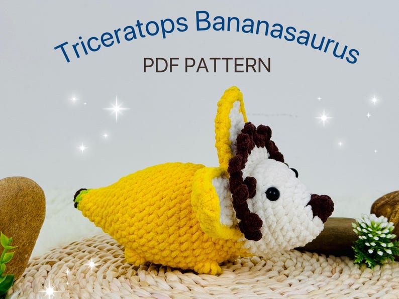 Bananasaurus Crochet Pattern: No Sew Amigurumi Dinosaur (PDF Pattern ...