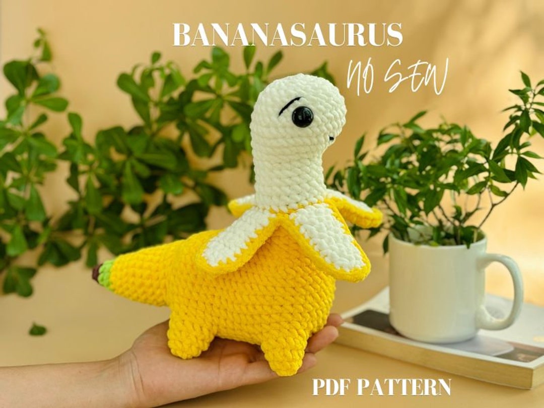 NO SEW Cute BANANASAURUS Crochet Pattern for Dinosaur Plushies - Etsy UK