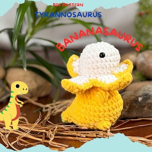 Dinosaur Crochet Pattern – No Sew BANANASAURUS Crochet Pattern ...