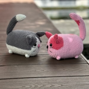 2 in 1 Loaf Cat Crochet Pattern Bundle ,no Sew, Loaf Cat Amigurumi ...