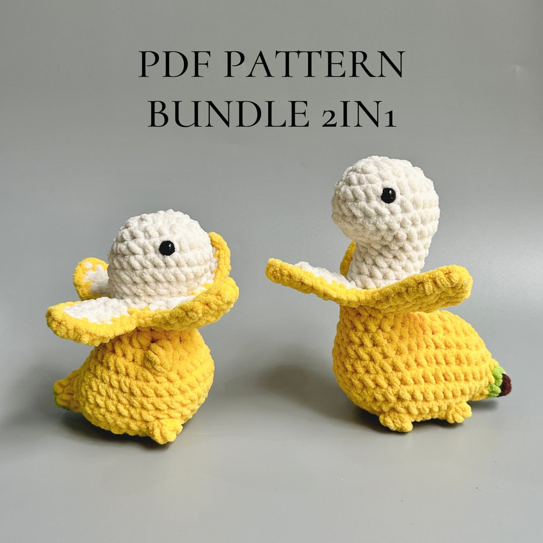 BANANASAURUS Crochet Pattern Bundle 2 in 1 - No Sew - Amigurumi ...