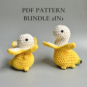 BANANASAURUS Crochet Pattern Bundle 2 in 1 - No Sew - Amigurumi ...