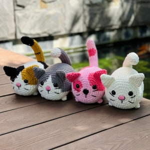Loaf Cat Crochet Pattern 4 in 1 Cute Colorful Amigurumi Cats Tutorial ...