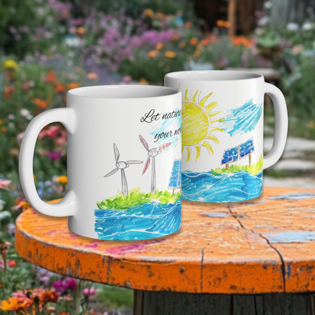 Renewable Energy Mug, Let Nature Power Your World! Green Energy, Eco ...